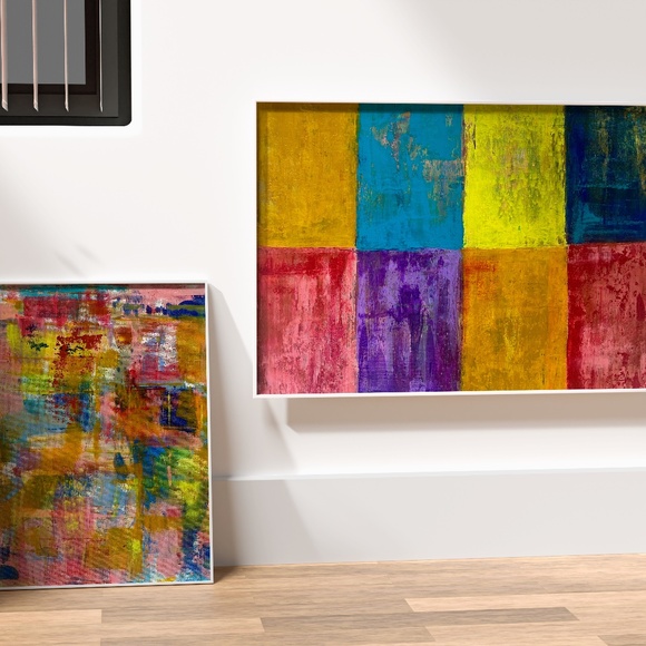 Art | Modern Color Blocks 16x2 Mdf Wall Art Panel Free 11x14 Splash ...